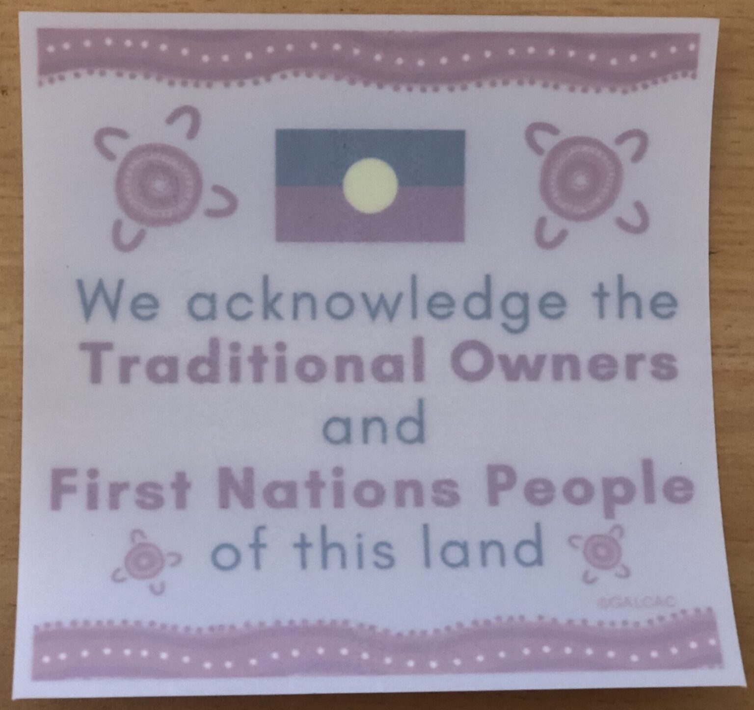 Traditional Owners Acknowledgement sticker – Goldfields Aboriginal ...